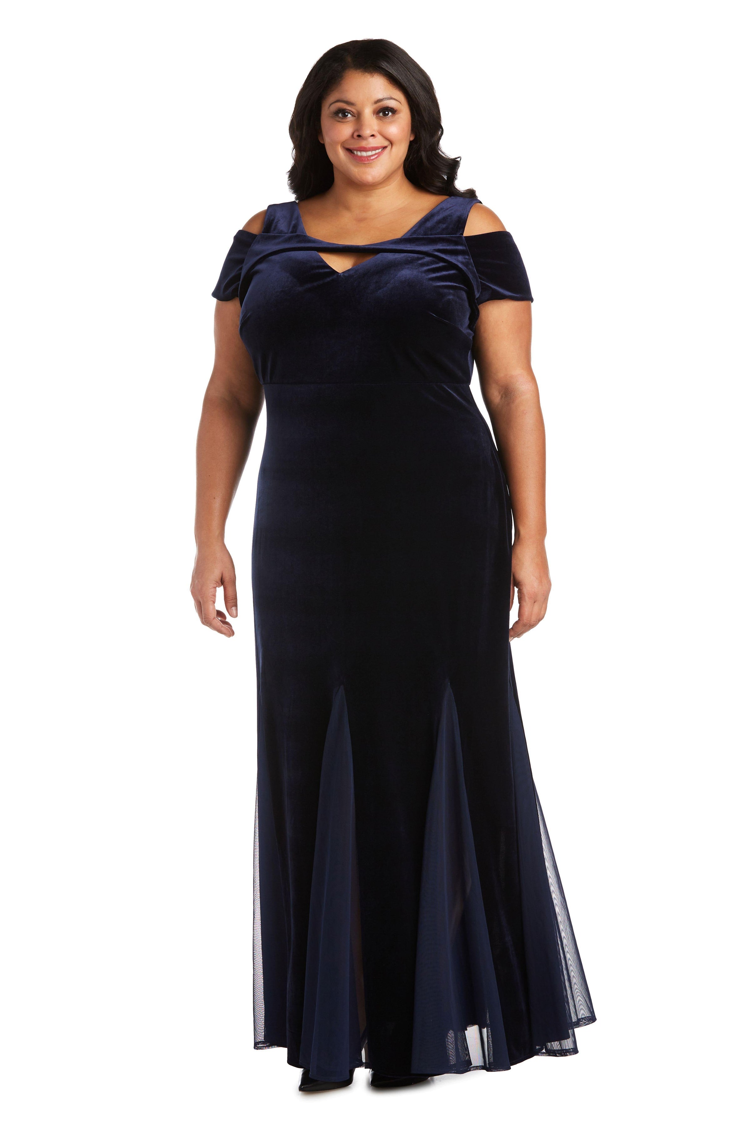 Nightway Long Plus Size Velvet Dress 21999W | The Dress Outlet