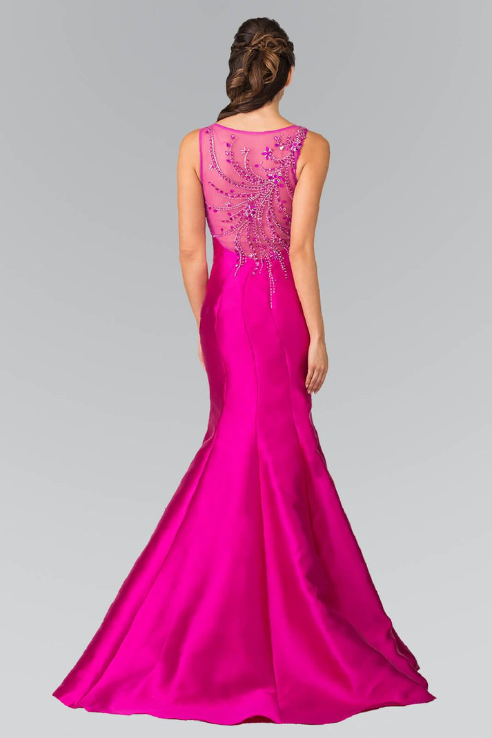Magenta Prom Long Formal Sleeveless V-Neck Evening Dress | DressOutlet ...