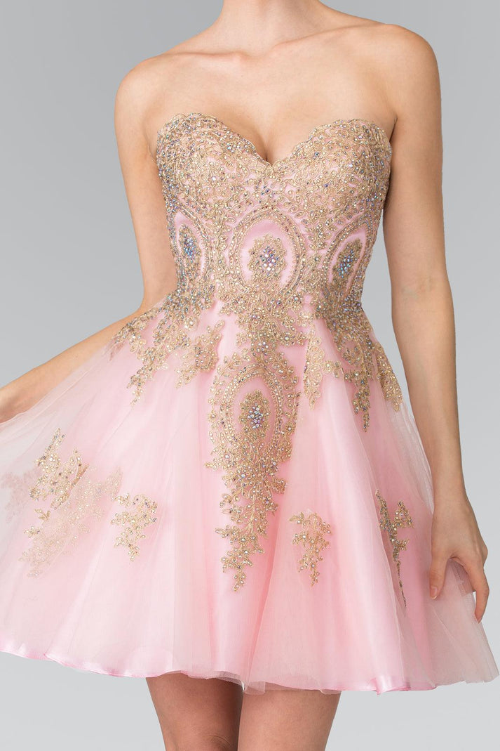 Champagne Prom Short Dress Homecoming for $149.99 – The Dress Outlet