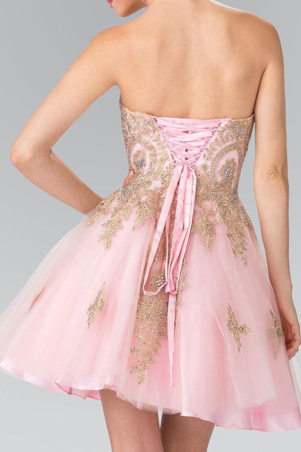 Champagne Prom Short Dress Homecoming for $149.99 – The Dress Outlet