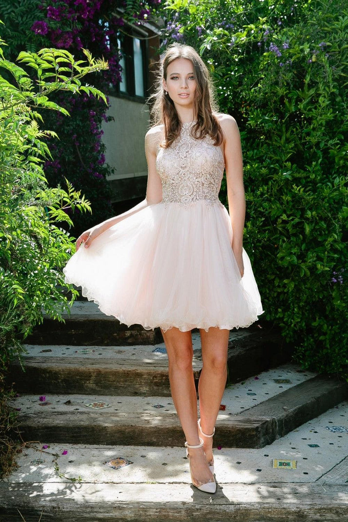 Champagne Prom Short Dress Sleeveless Homecoming for $79.99 – The Dress ...