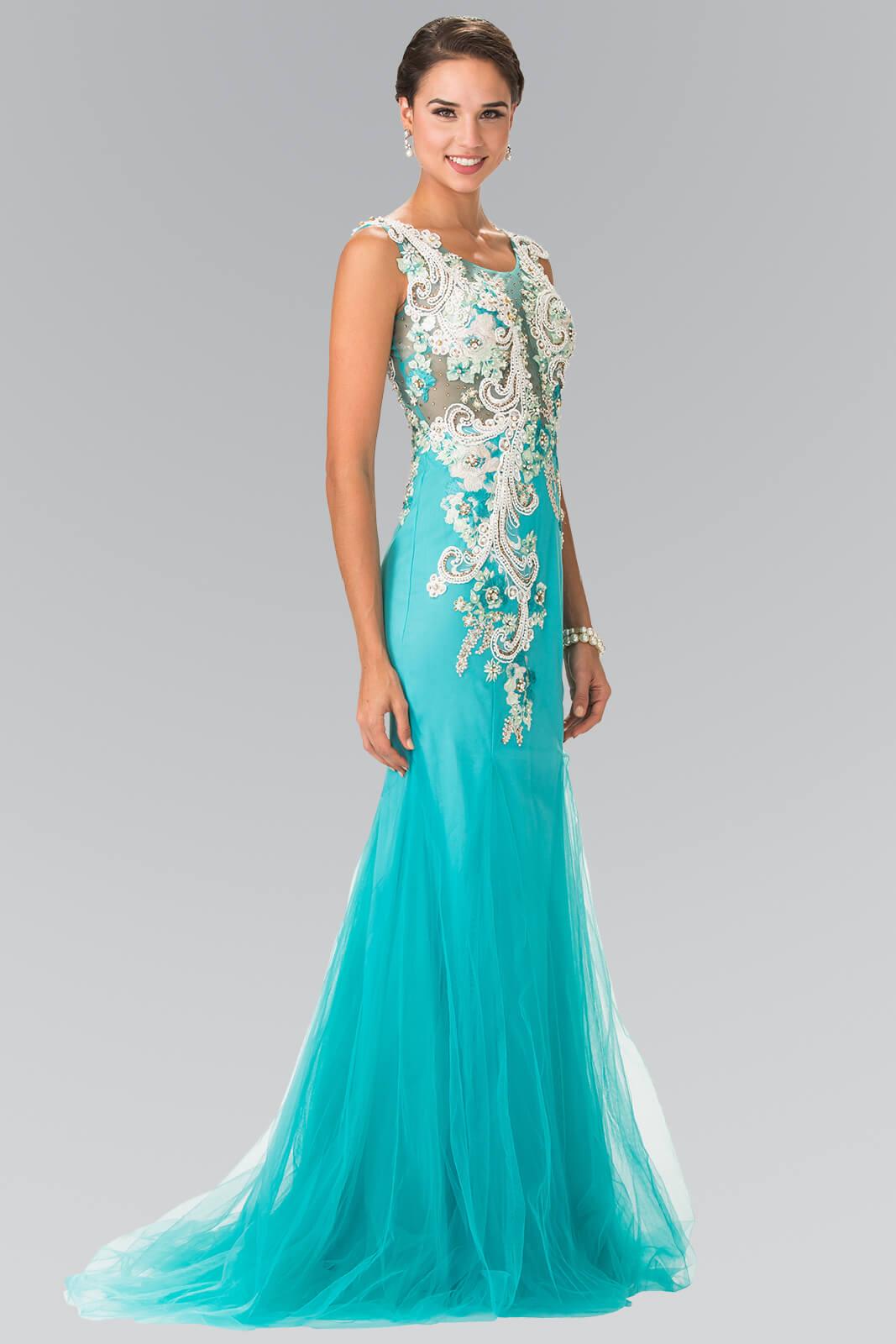 Aqua Prom Sleeveless Formal Dress Mermaid Long Gown | DressOutlet for ...