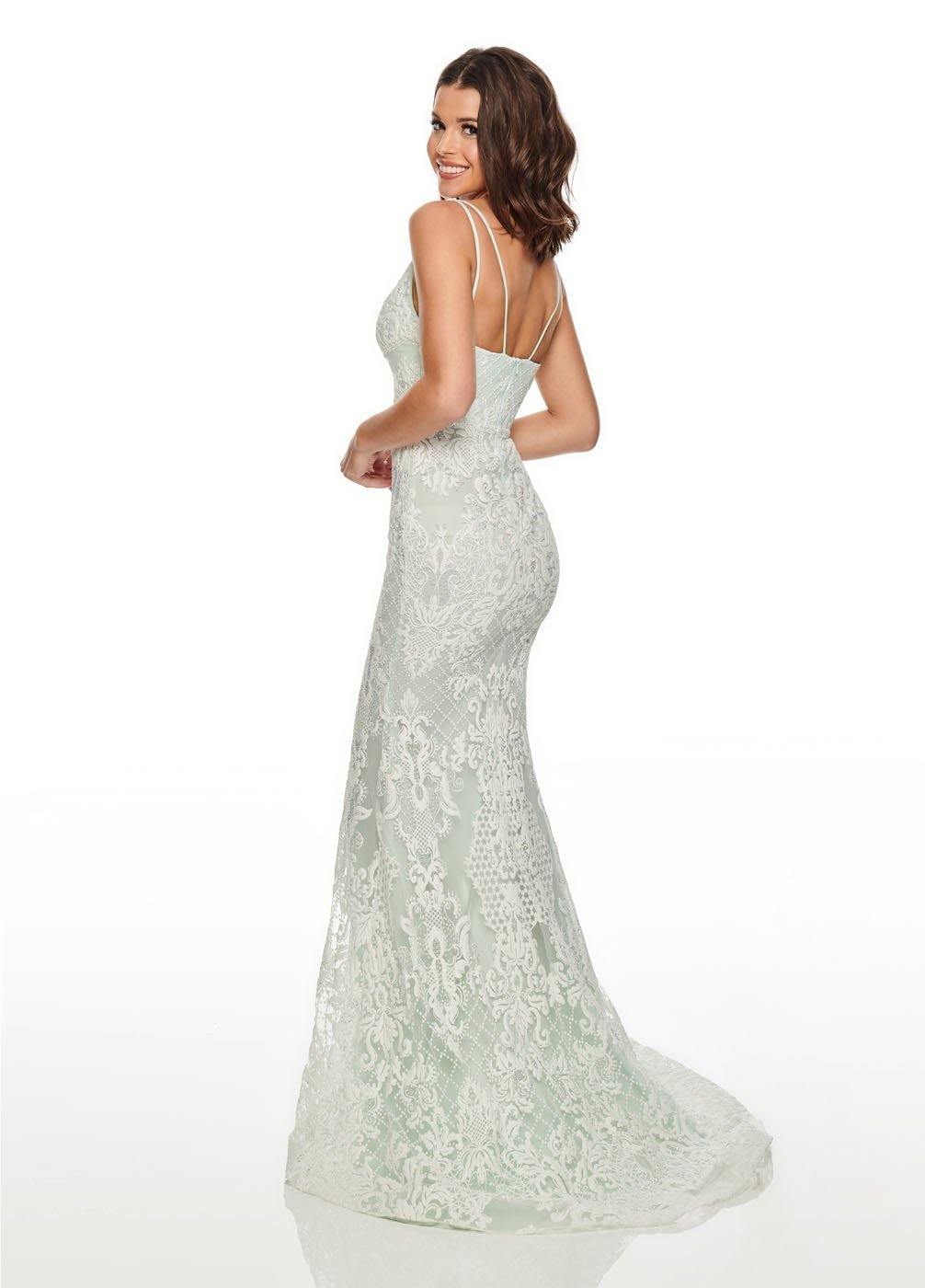 Mint/White Long Fitted Prom Dress for $399.99 – The Dress Outlet