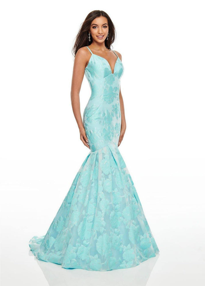 Aqua Long Fitted Prom Dress Mermaid Style for $379.99 – The Dress Outlet