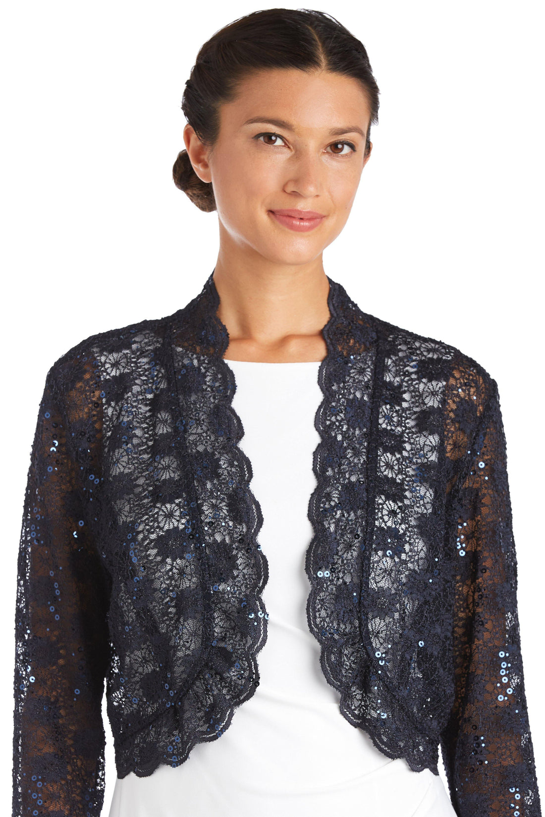Silver R&M Richards 3158 Lace Bolero With Scalloped Edges for $50.99 ...