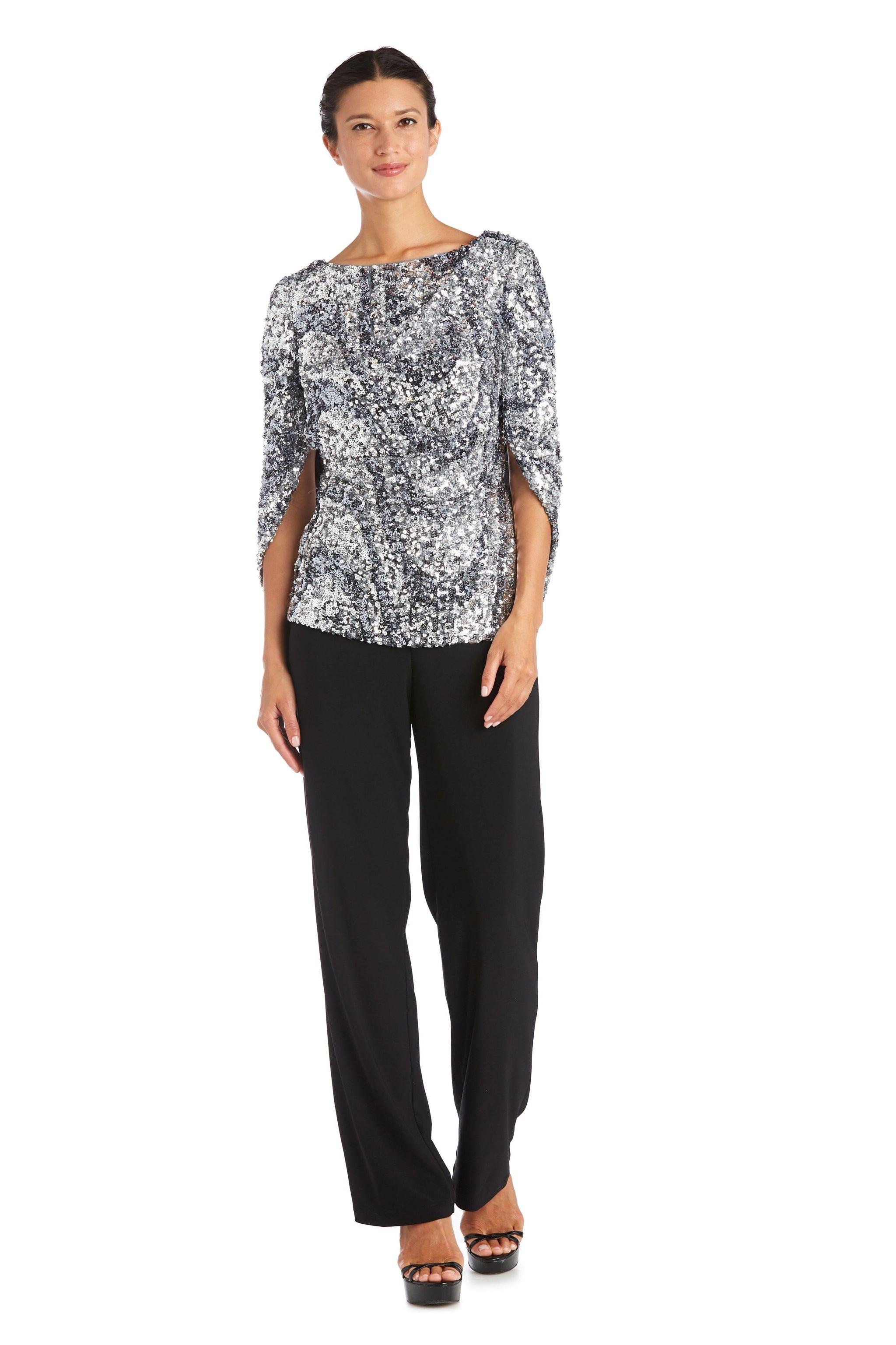 Silver/Black R&M Richards 7550 Mother Of The Bride One Piece Top for ...