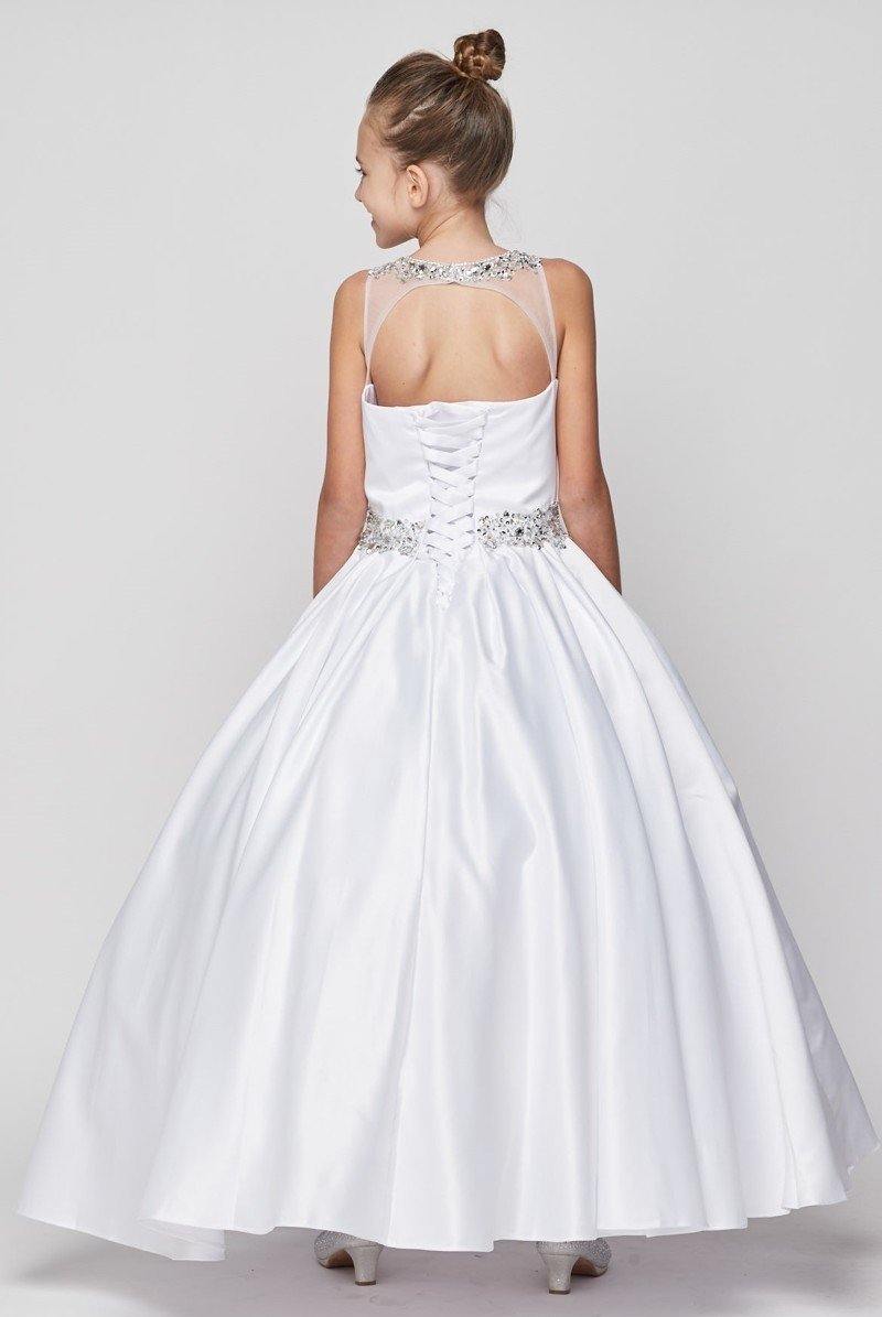 Aqua Satin and Sequin Ball Gown Flower Girl Dess for $161.99 – The ...