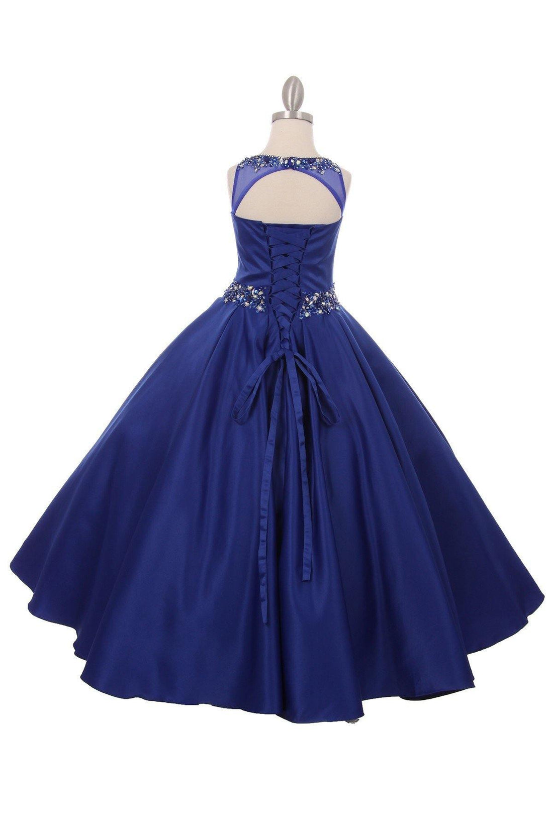 Aqua Satin and Sequin Ball Gown Flower Girl Dess for $161.99 – The ...