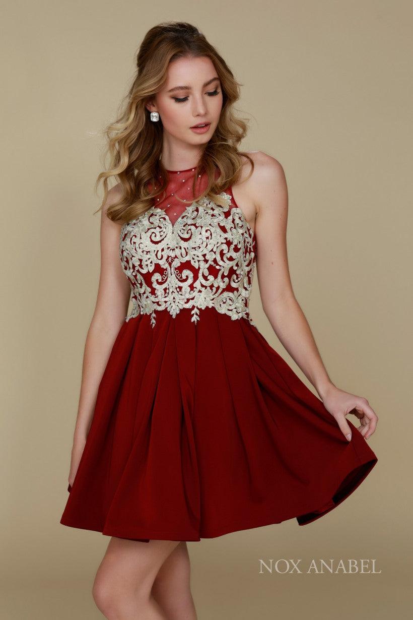 Burgundy Prom Short Dress Formal Homecoming for $177.0 – The Dress Outlet