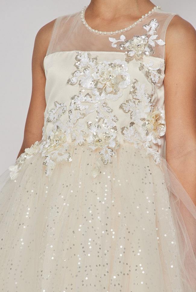 Ivory Short Embellished Gown Flower Girls Dress for $80.99 – The Dress ...