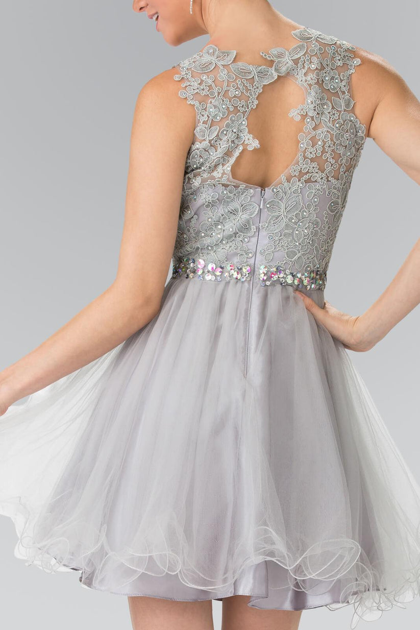 Navy Sleeveless Prom Short Dress Homecoming for $113.0 – The Dress Outlet