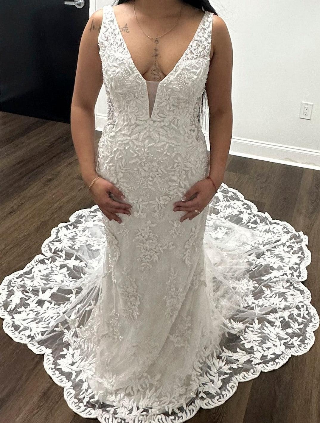 IVORY Primavera Couture 11109 Sleeveless Fitted V-Neckline Wedding Gown ...