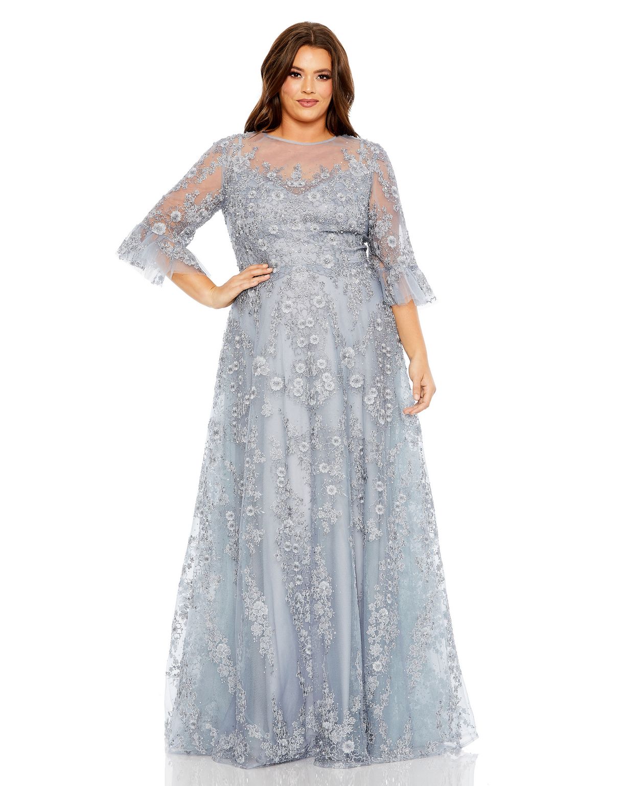 Long Formal A Line Plus Size Gown A Line Plus Size Gown Mac Duggal 204