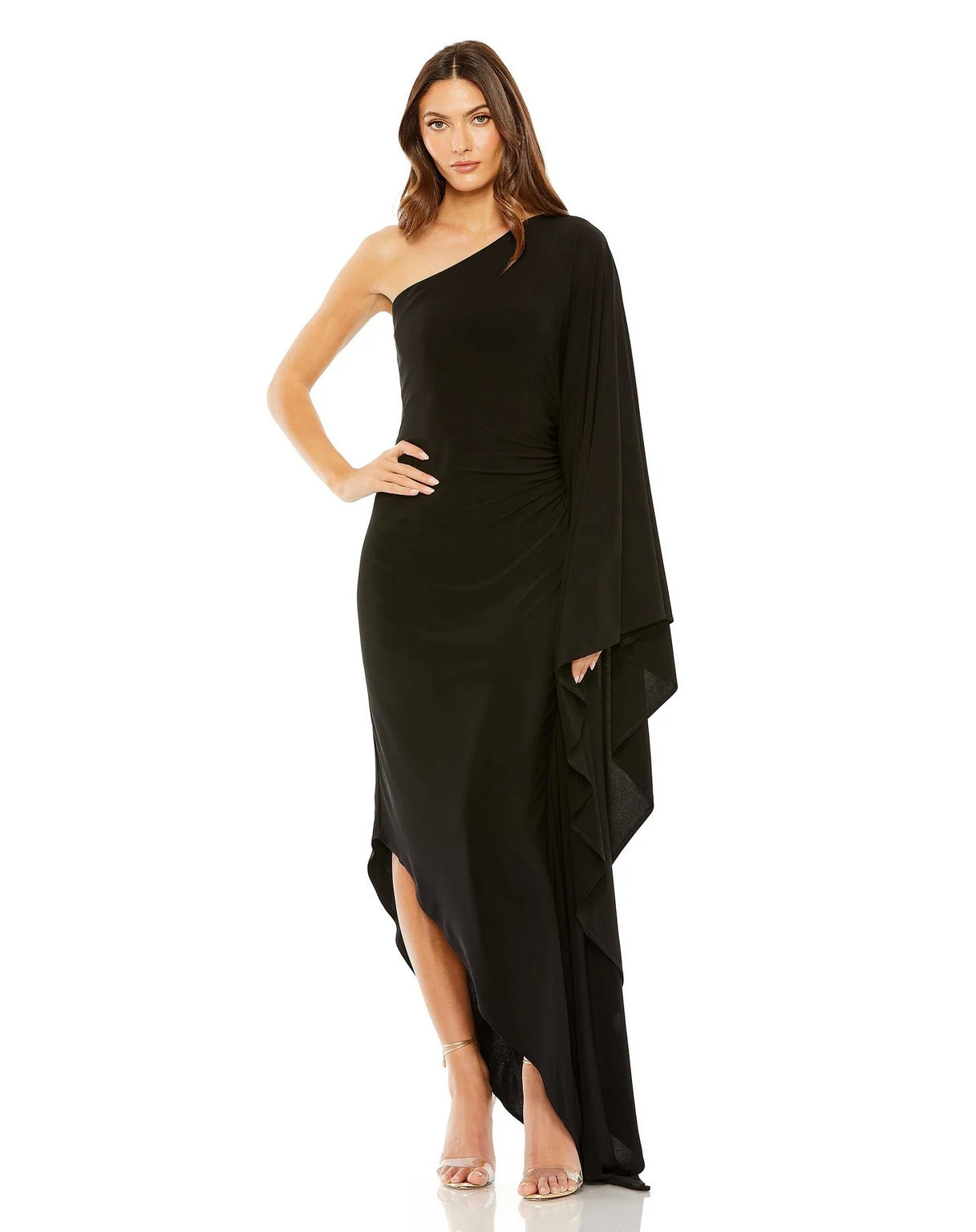 Ocean Mac Duggal 20673 One Shoulder Cape Sleeve High Low Dress for $199 ...