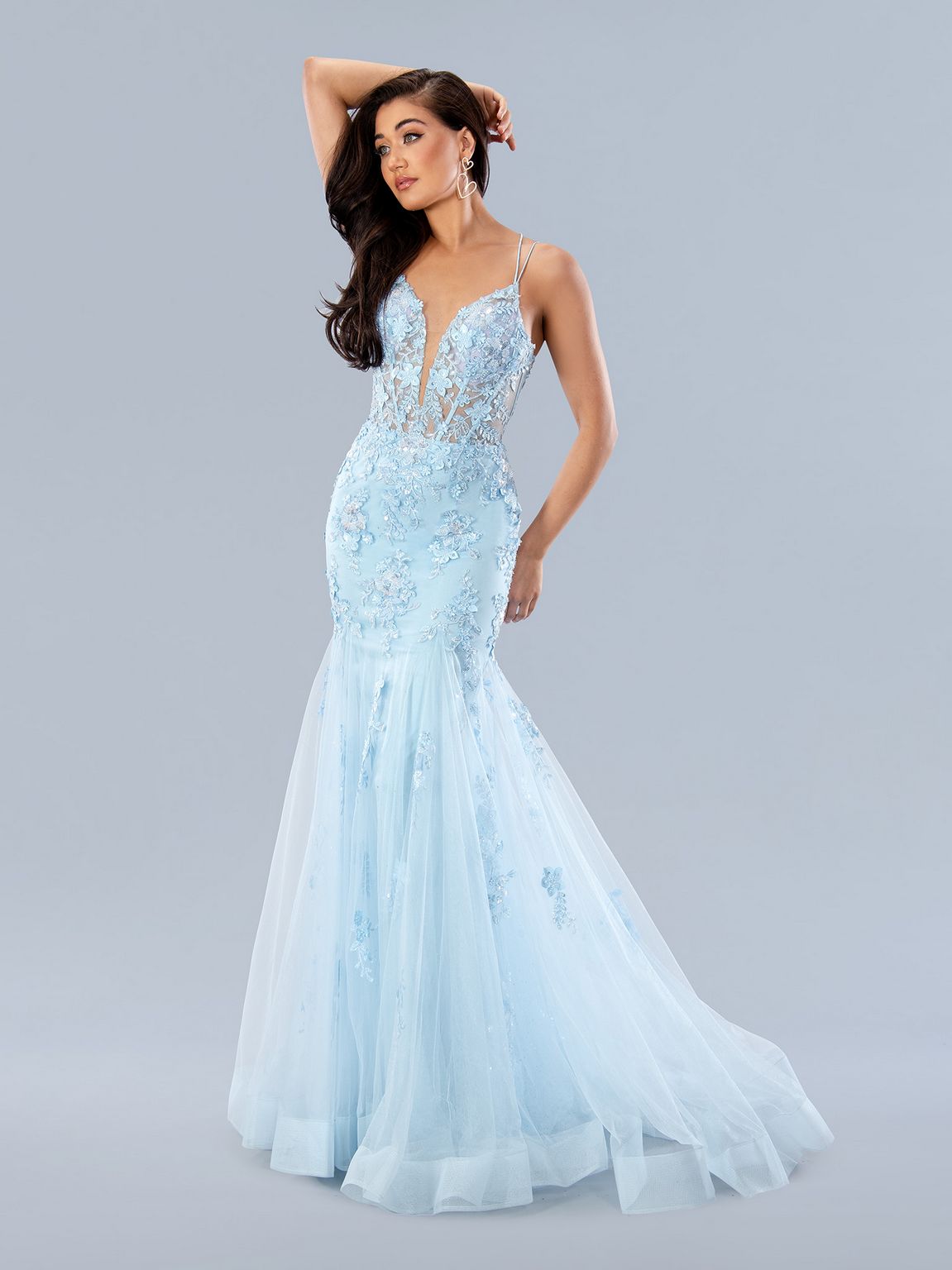 Blue Stella Couture 24197 Long Formal Applique Prom Dress for $419.99 ...