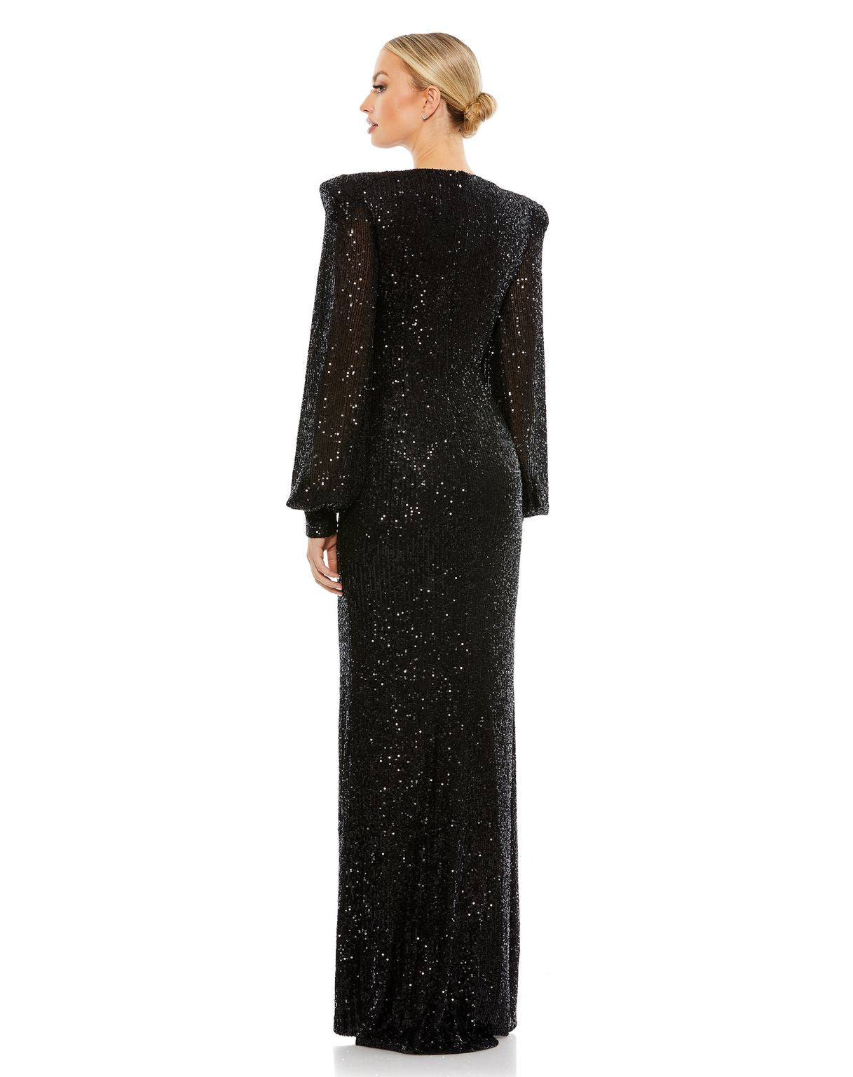 Black Mac Duggal 26722 Long Sleeve Sequin Evening Formal Dress for $199 ...