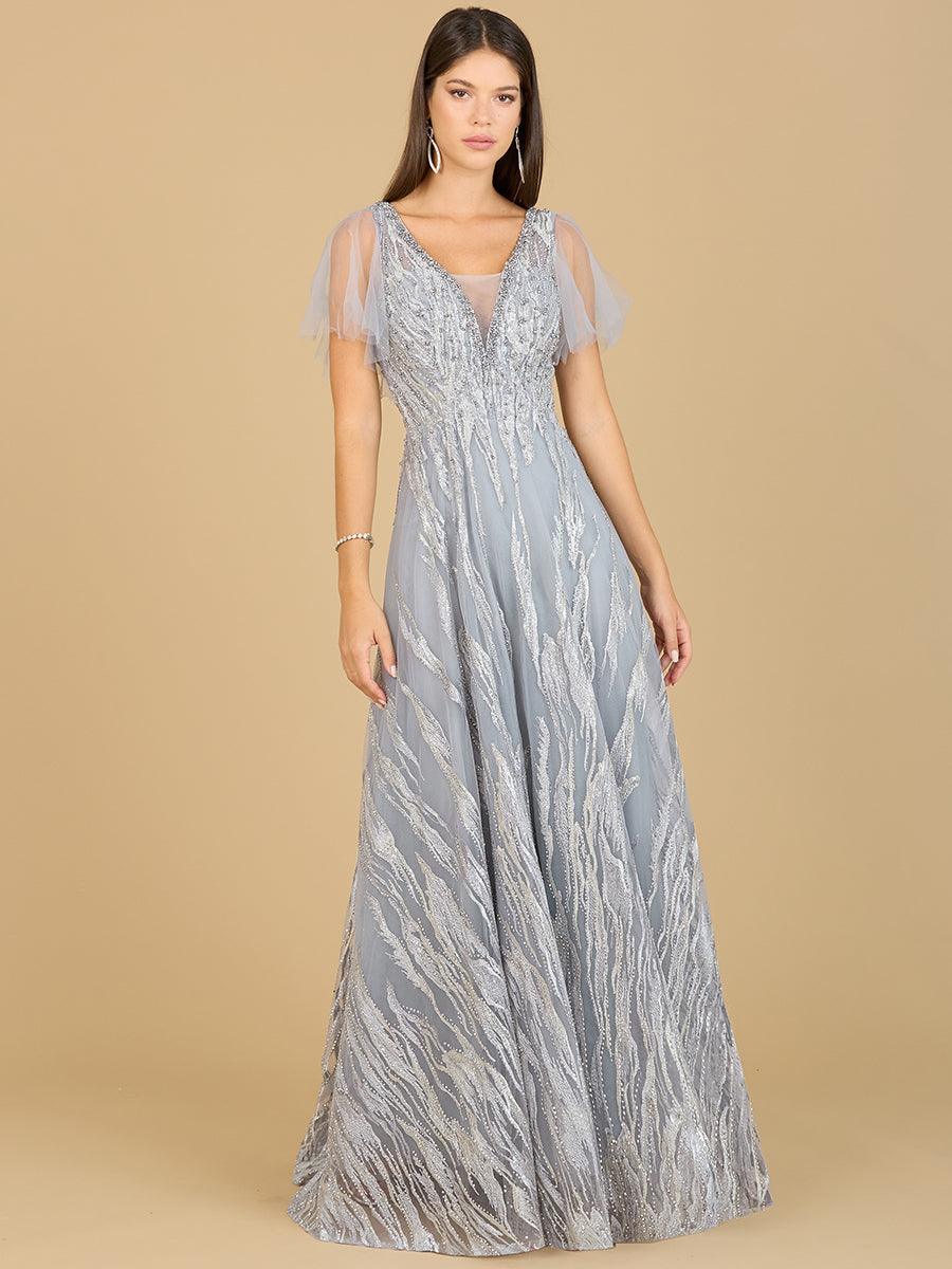 Lara Dresses 29201 Long Cape Sleeve Formal Dress – The Dress Outlet