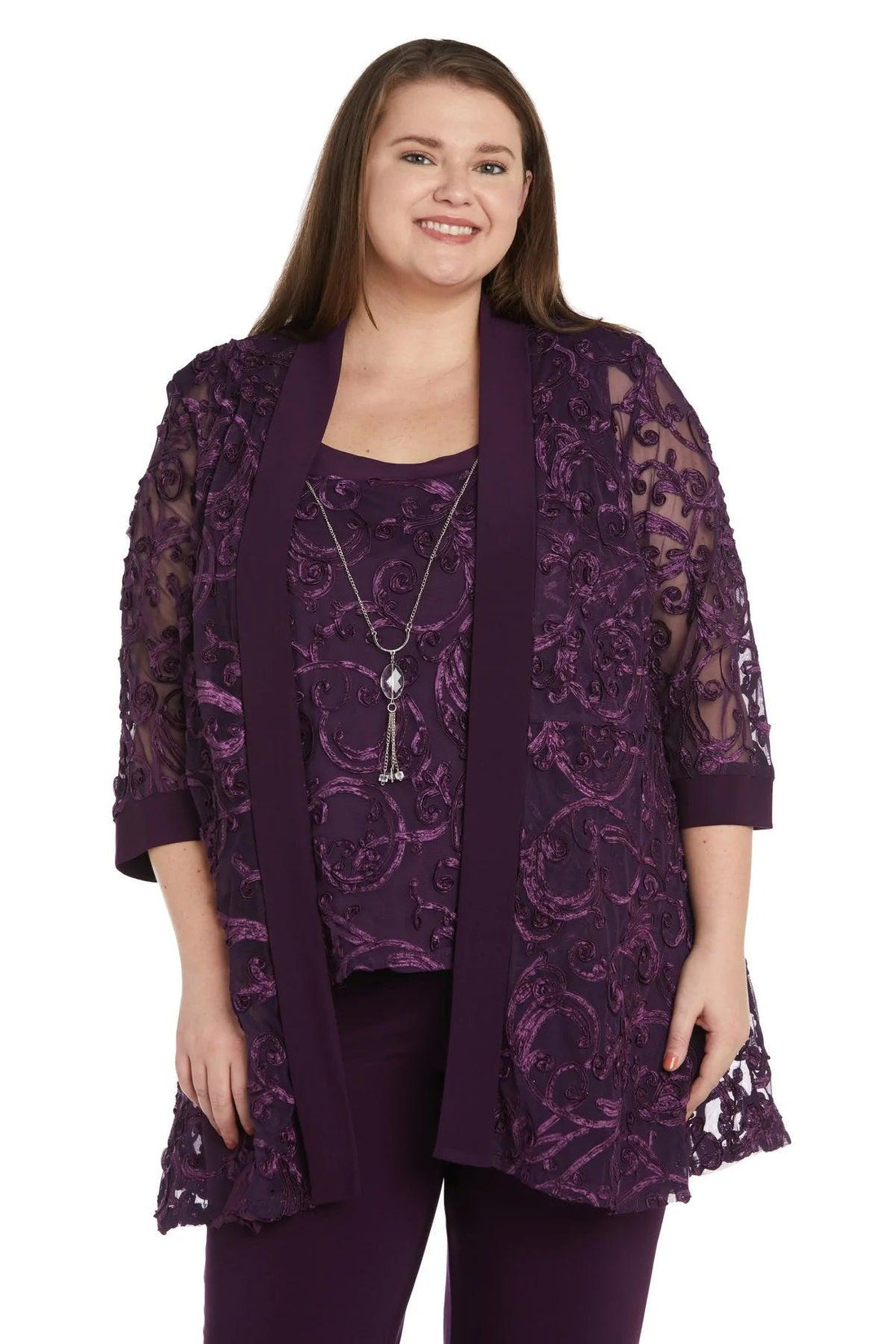 Plum R&M Richards 5012W Plus Size Long Formal Pant Suit for $98.99 ...