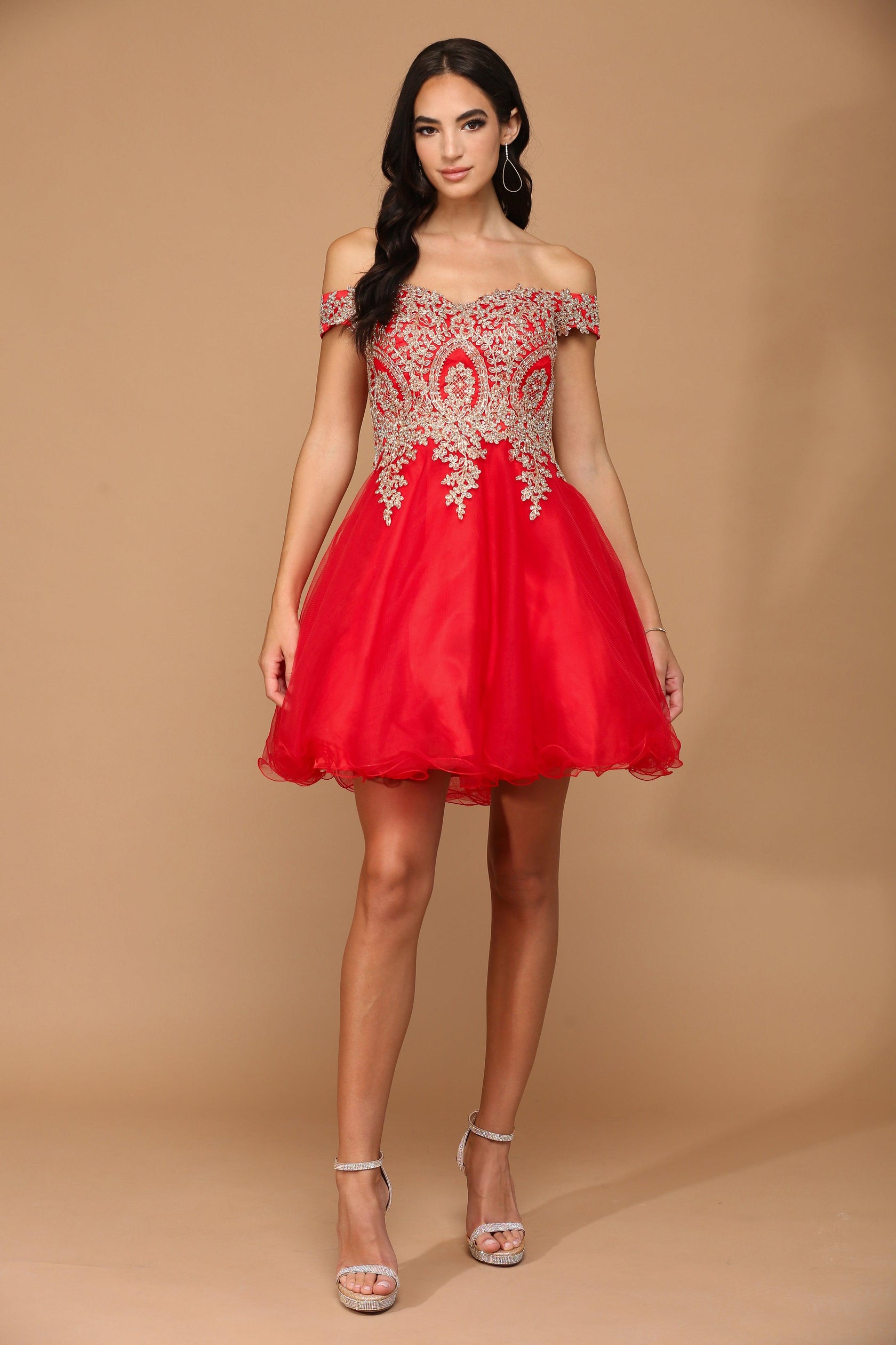 Red Short Prom Off Shoulder Homecoming Cocktail Dress for $143.99 – The ...