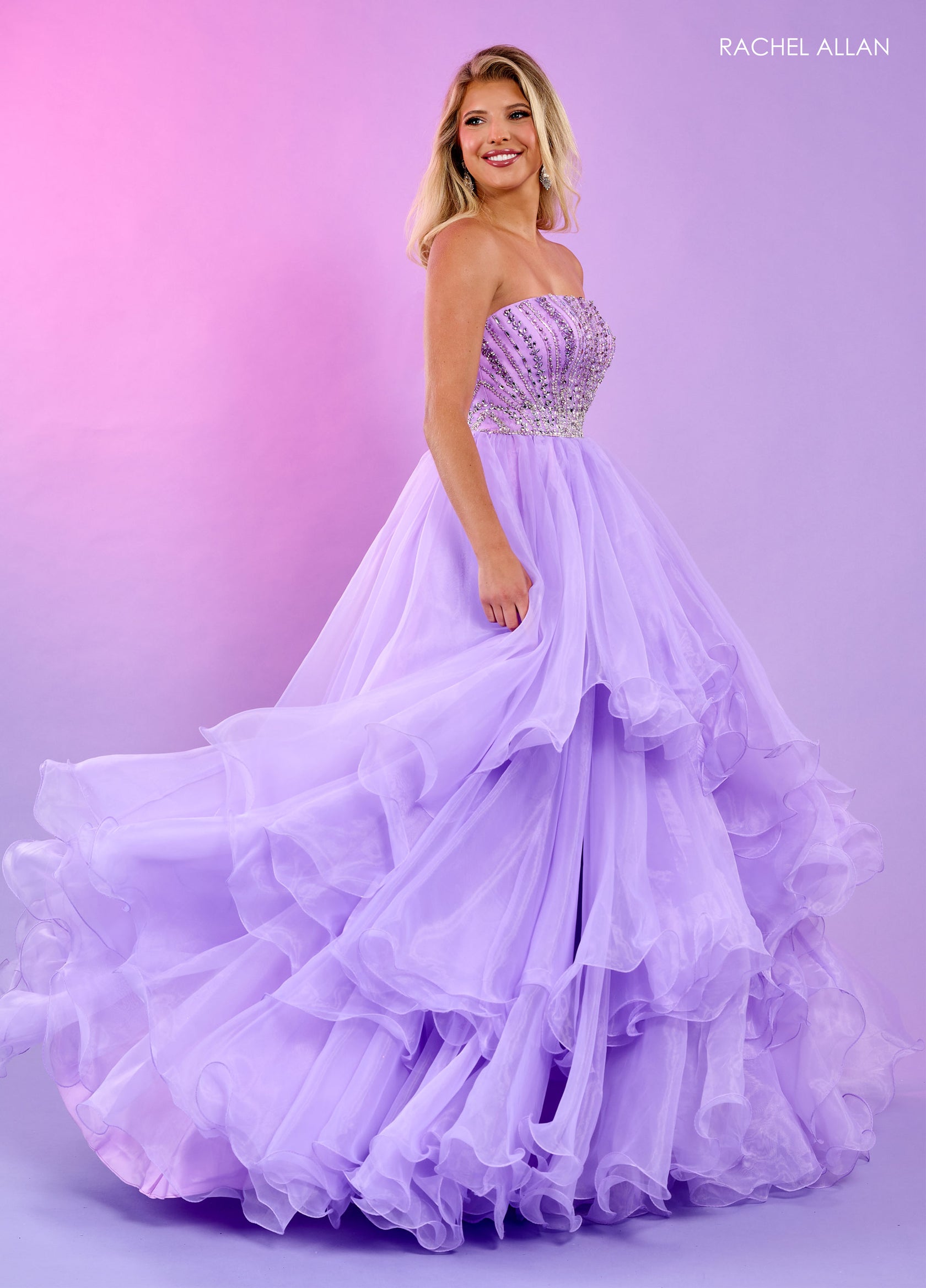 Aqua Rachel Allan 70570 Long Formal Layered Prom Dress for $898.0 – The ...