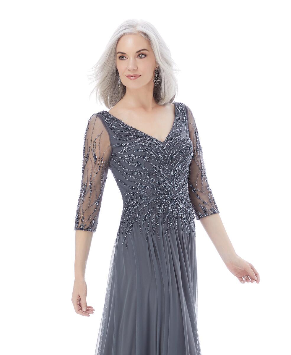 Charcoal MGNY Madeline Gardner New York 72202 Long Mother of the Bride ...