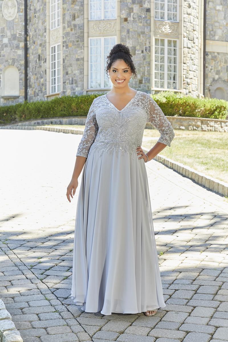 Silver MGNY Madeline Gardner New York 72524 Long Formal Dress for $510. ...