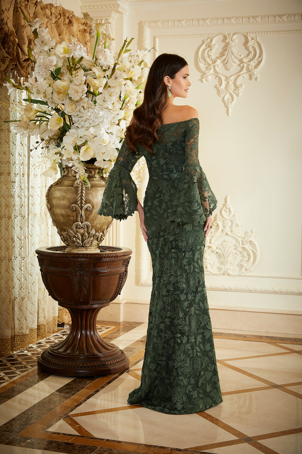 Olive MGNY Madeline Gardner New York 72804 Long Mother of the Bride ...