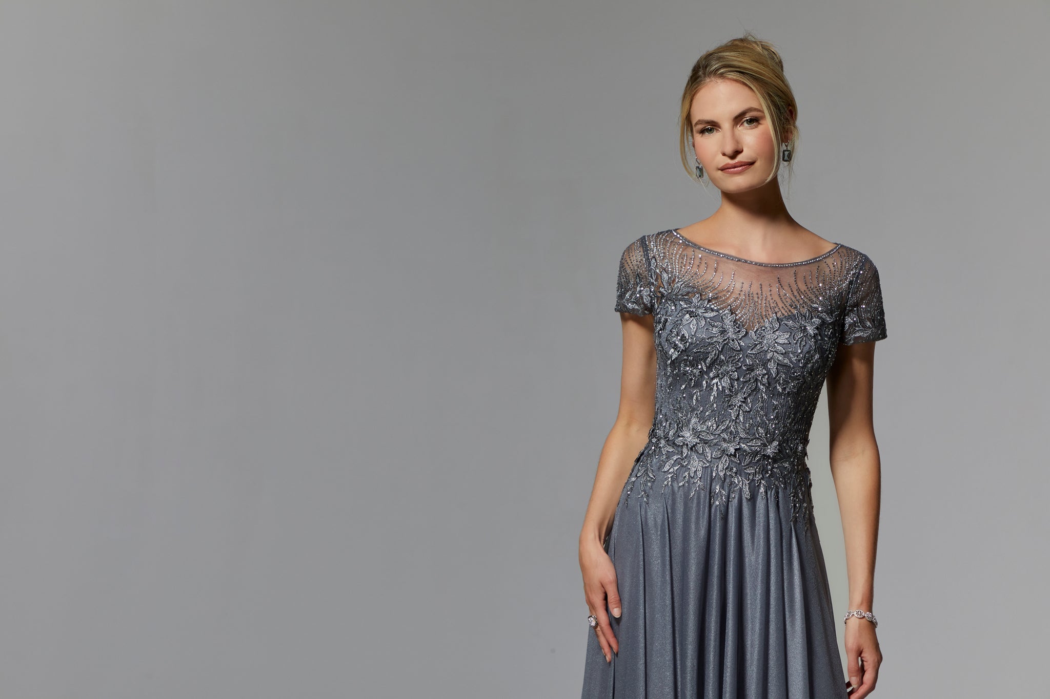 Graphite MGNY Madeline Gardner New York 72905 Long Mother of the Bride ...