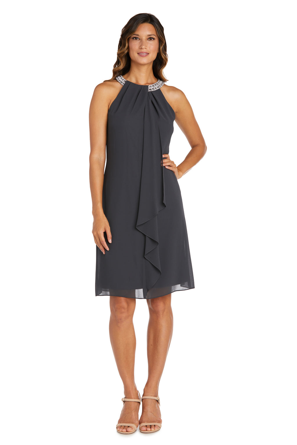 Black R&M Richards 7869 Short Cocktail Scarf Halter Dress for $89.0 – The Dress Outlet