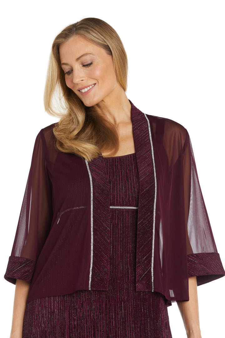 Burgundy R&M Richards 9048 Long Mother of the Bride Jacket Dress for ...