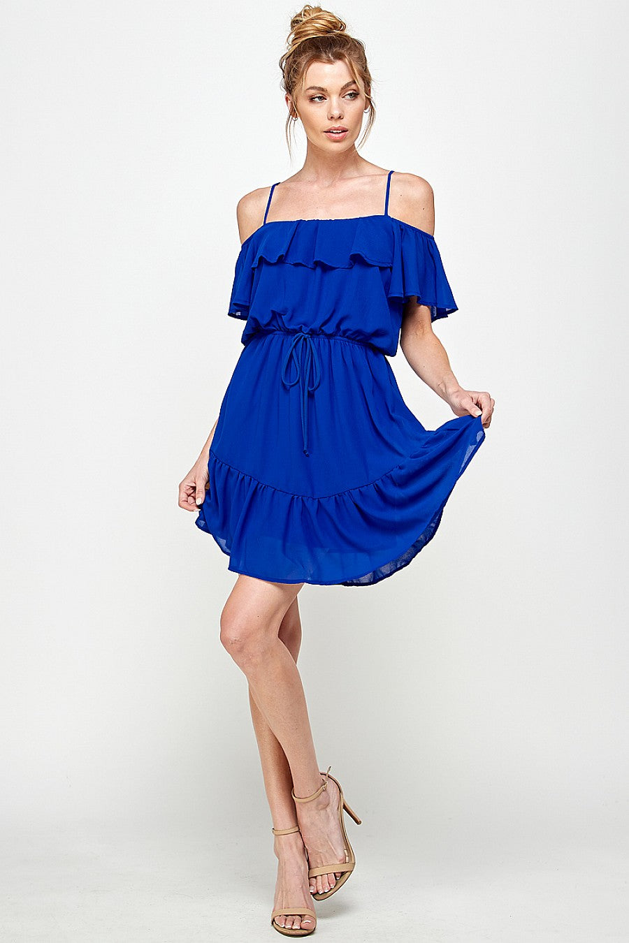 Black Short Off Shoulder Ruffled Dress for $39.99 – The Dress Outlet
