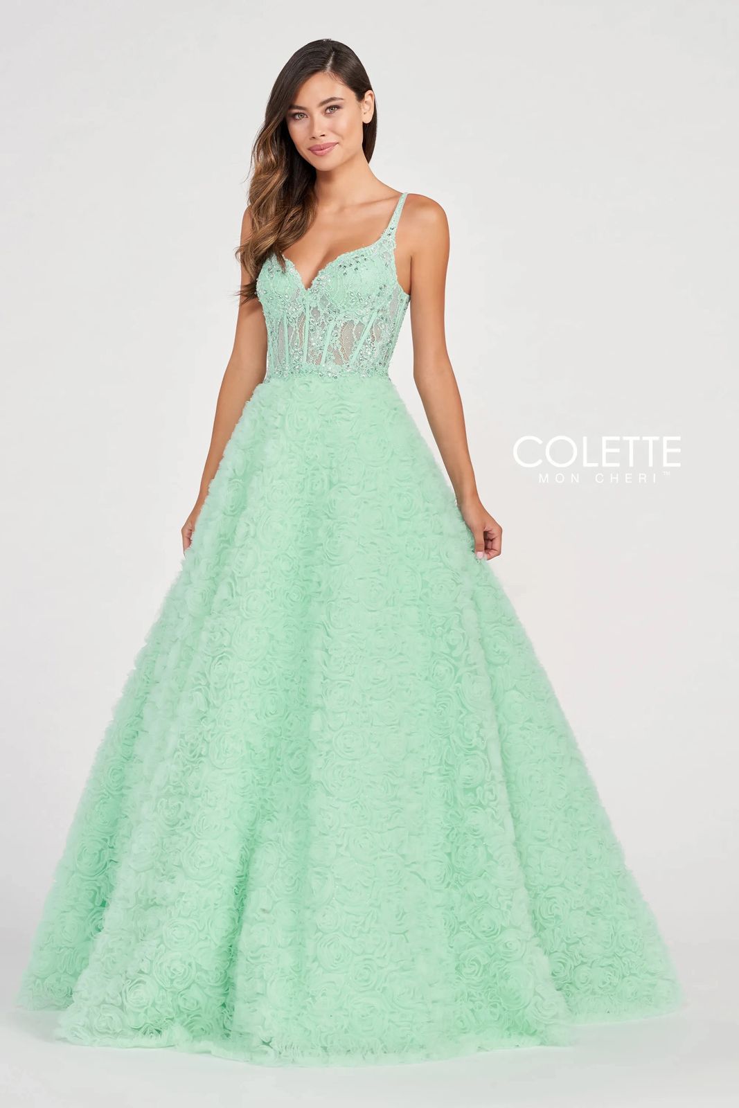 Blush Colette CL2000 Beaded Long Formal Rosette Prom Ball Gown for $629 ...