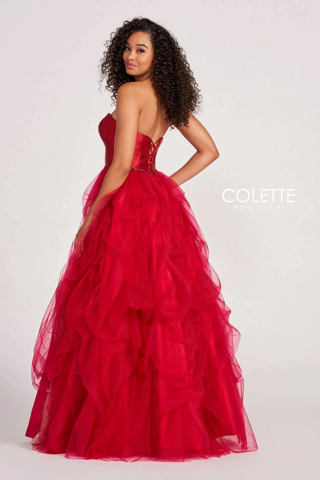 Ivory Colette CL2023 Long Formal Prom Pick Up Skirt Ball Gown for $525. ...