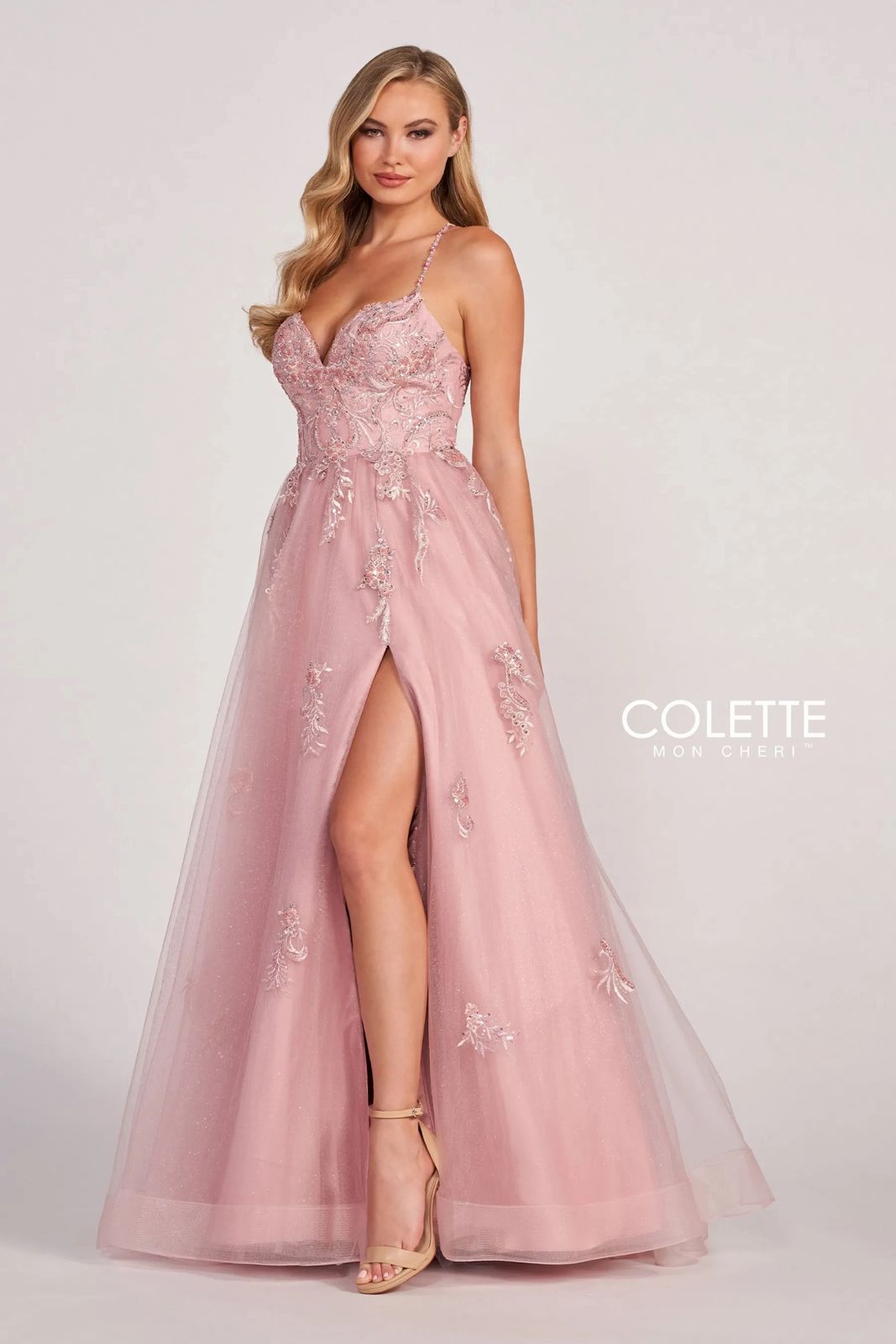 Sage Colette CL2062 Glitter Long Formal Applique Prom Dress - Prom ...