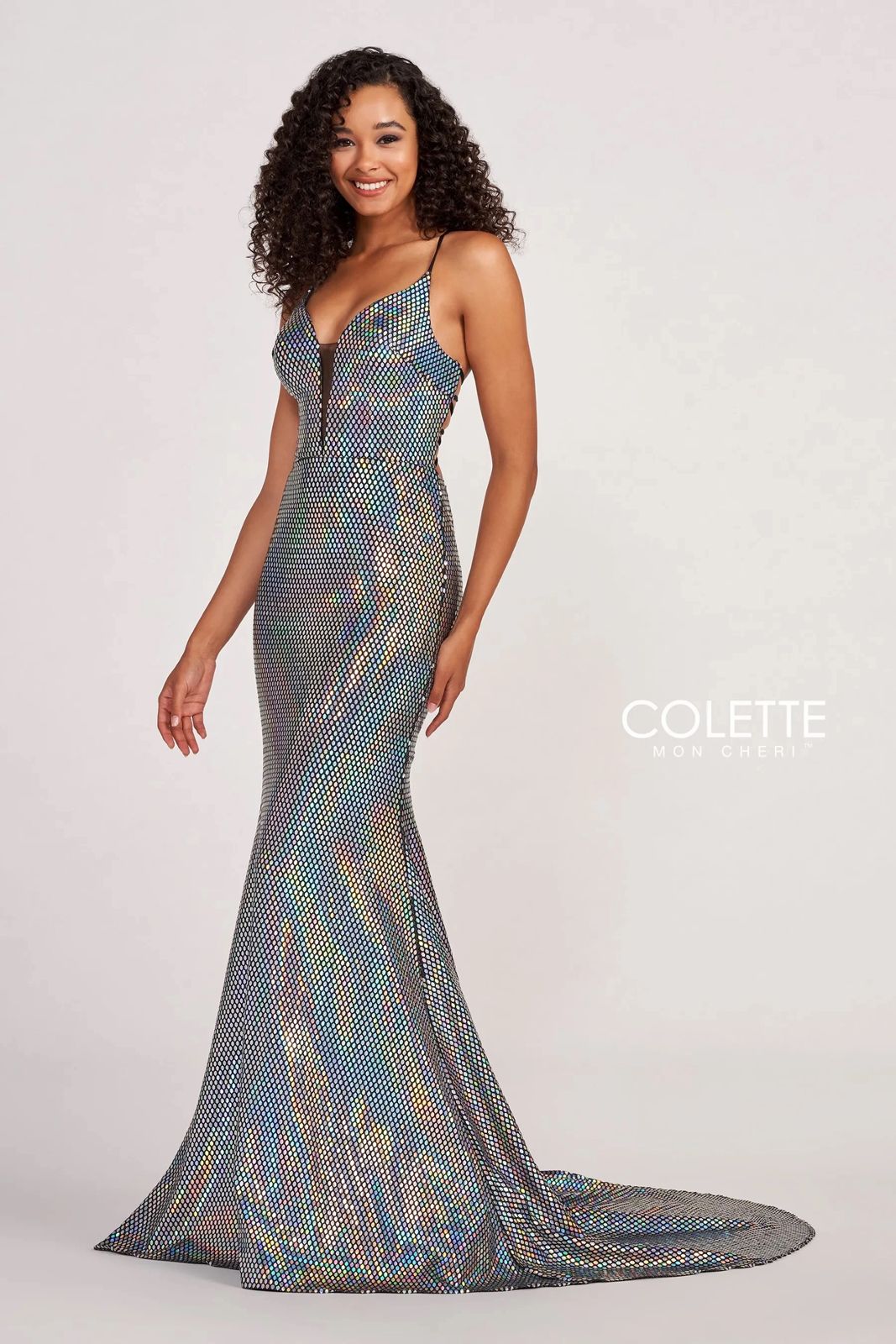 Silver/Multi Colette CL2071 Prom Long Formal Evening Dress - Prom ...