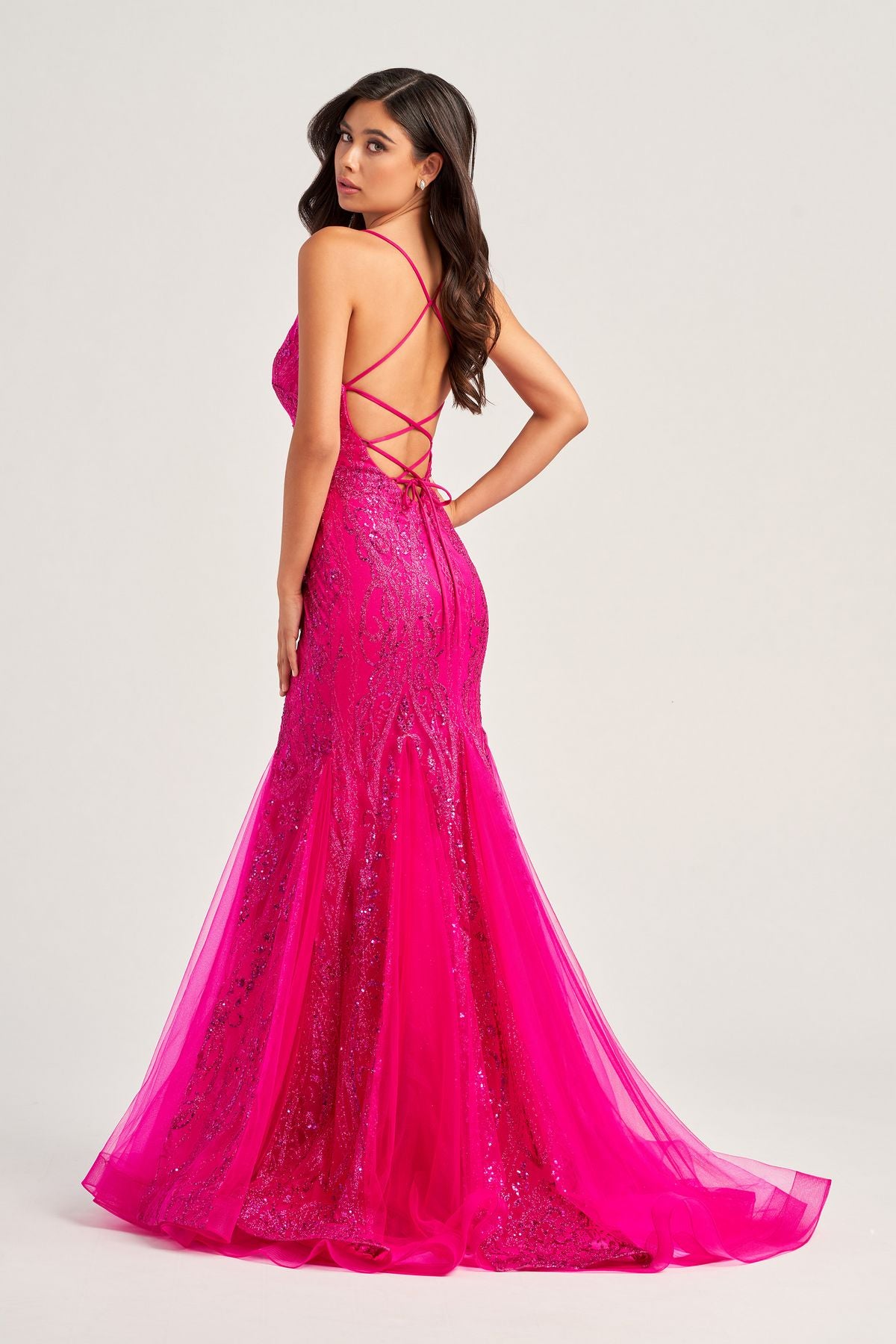 Fuchsia Colette CL5109 Glitter Prom Long Formal Mermaid Dress for $579. ...