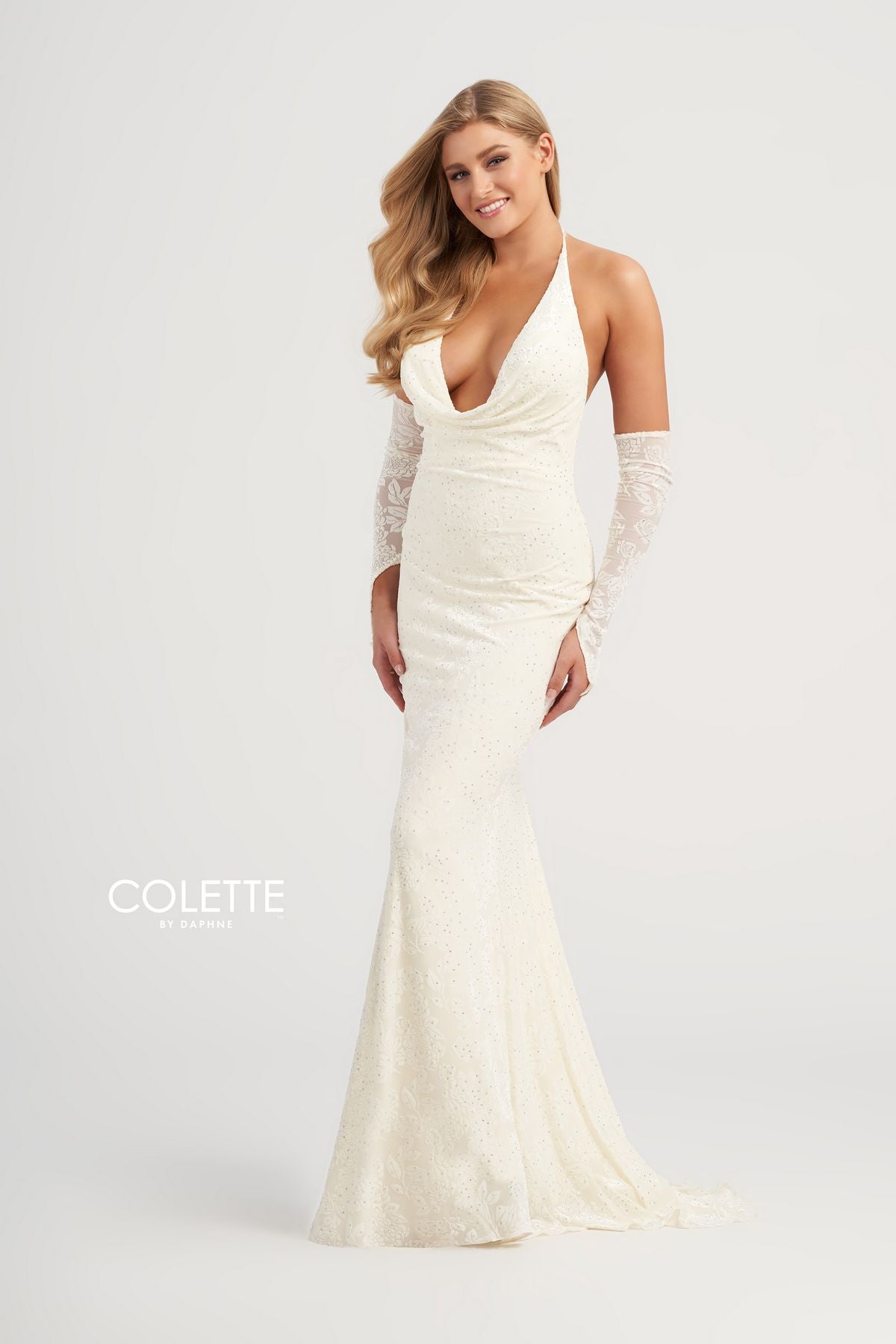 Black Colette Cl5118 Fitted Prom Long Halter Formal Dress For 59999
