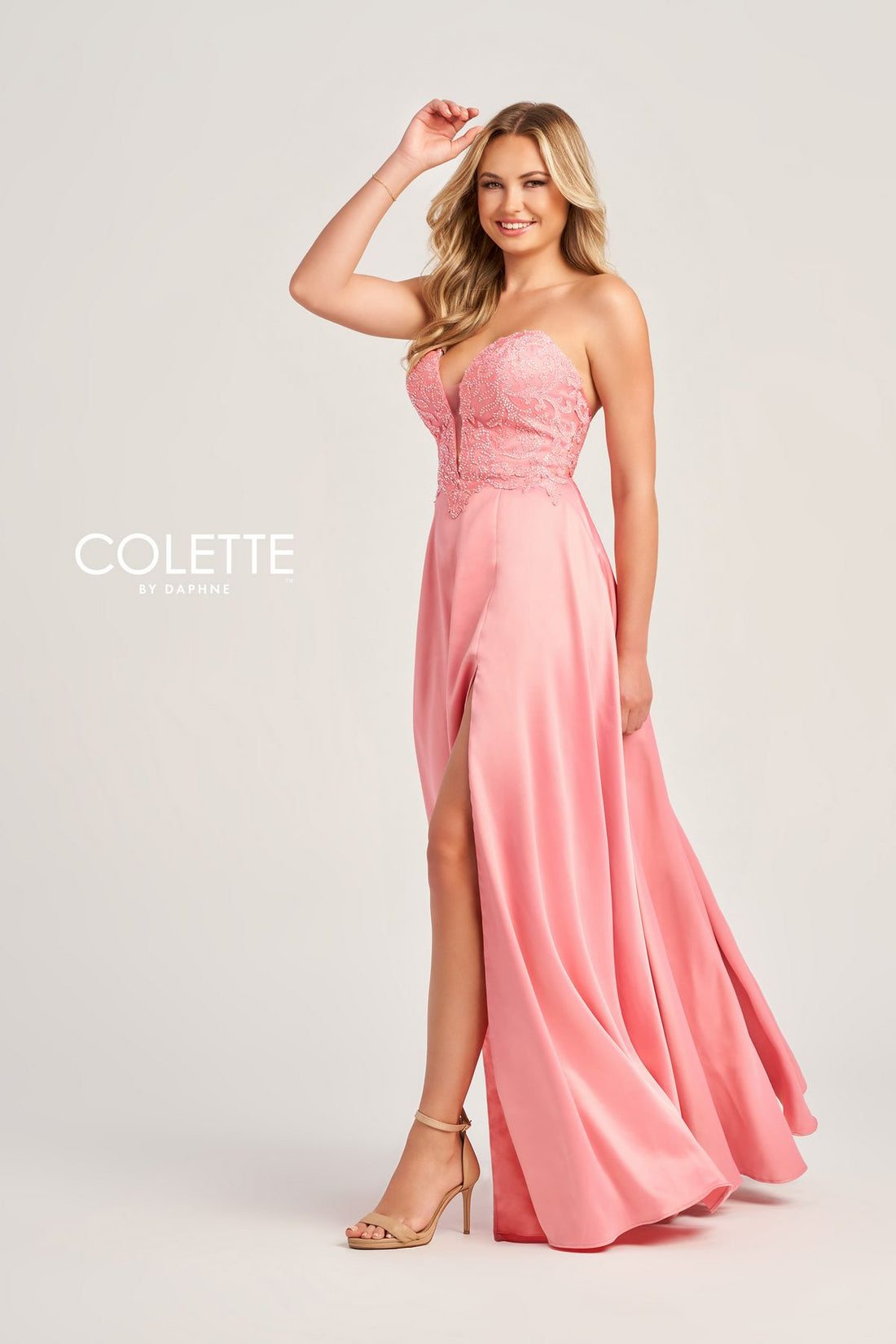 Pink Colette CL5142 Stone Accents Long Formal Prom Dress for $499.99 ...