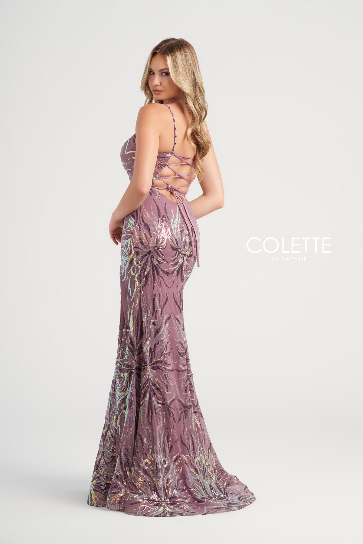Heathermulti Colette Cl5195 Fitted Formal Sequin Long Prom Dress For