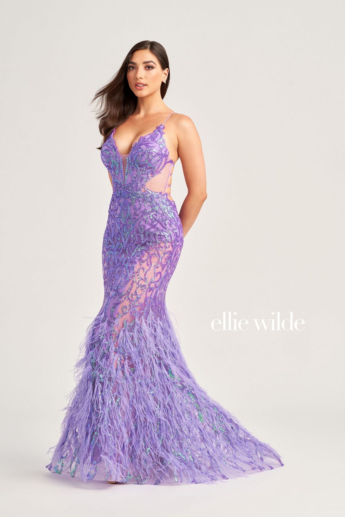 Orange Ellie Wilde EW35006 Prom Long Fitted Formal Evening Dress for ...