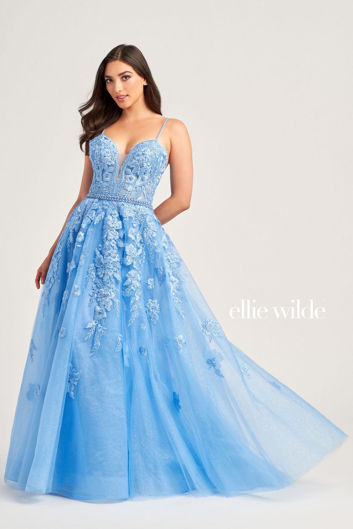 Ellie Wilde EW35016 Formal Glitter Prom Long Gown – The Dress Outlet