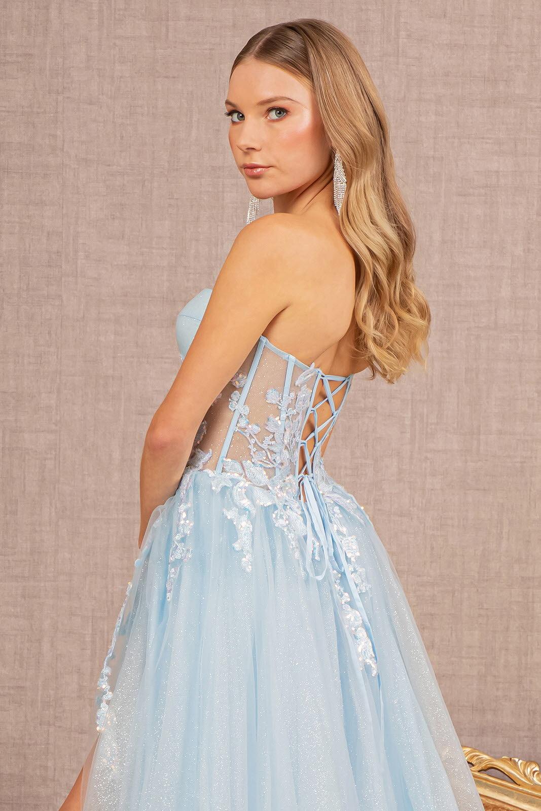 Baby Blue Prom Long Strapless Formal Dress for $279.99 – The Dress Outlet