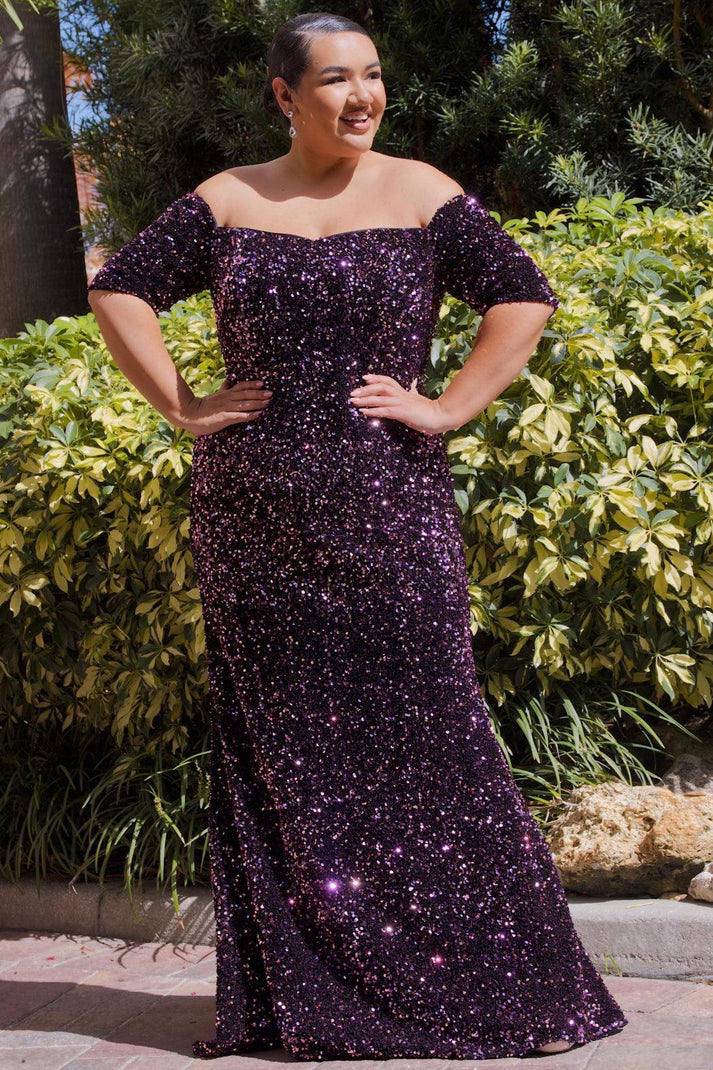 Indigo Sydneys Closet Jk2208 Long Plus Size Formal Evening Prom Gown 2073