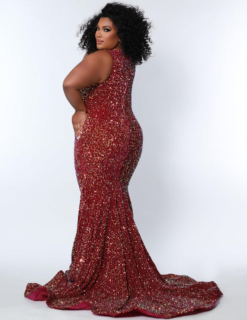 Purple Passion Sydneys Closet Jk2301 Long Plus Size Formal Prom Dress