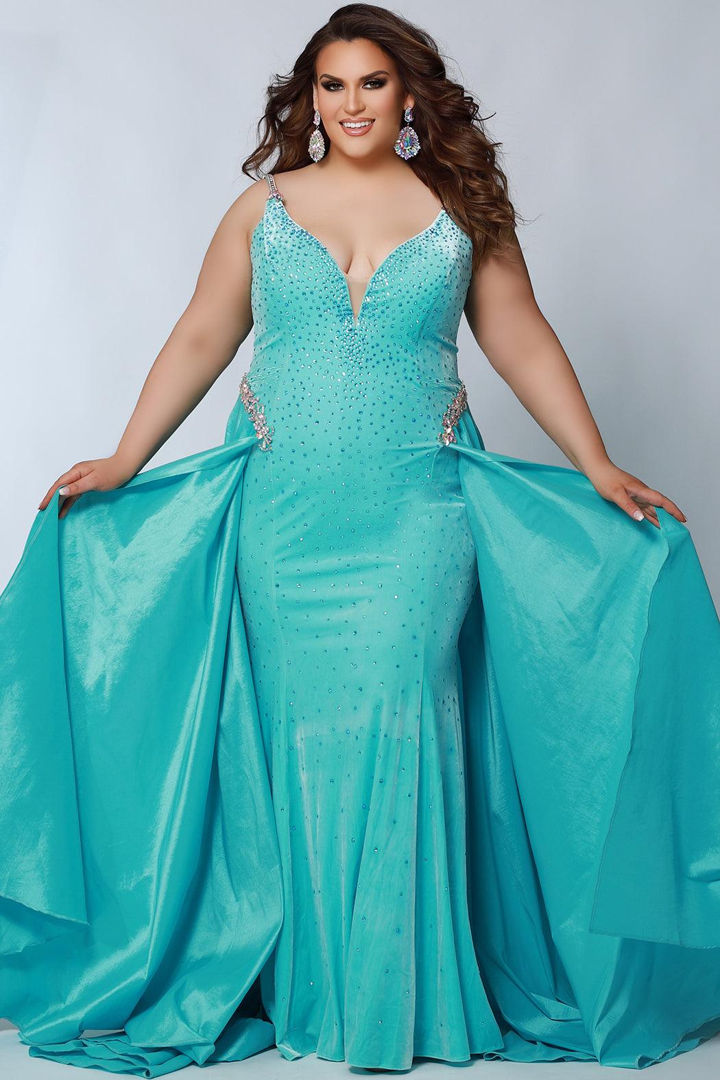 Hot Coral Sydneys Closet Jk2305 Plus Size Long Formal Prom Dress For