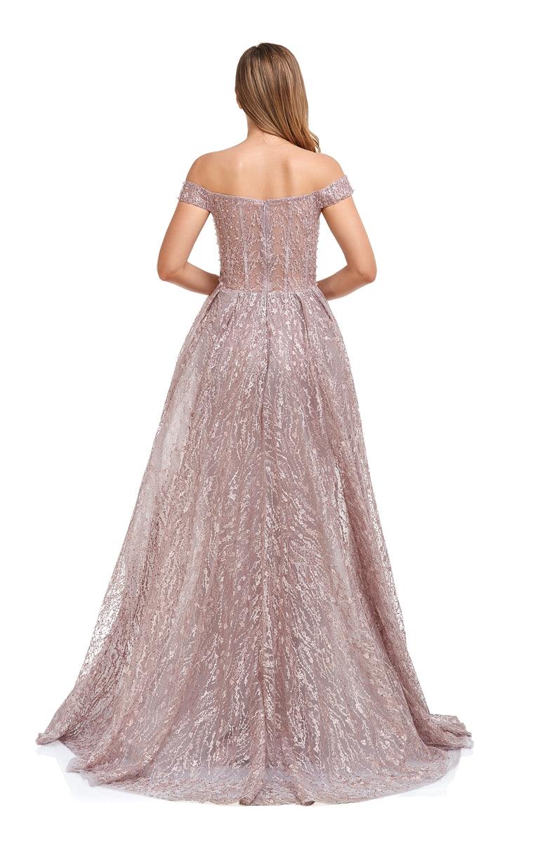 Rose Gold High Couture NR2227 Long Off Shoulder Formal Prom Dress for ...