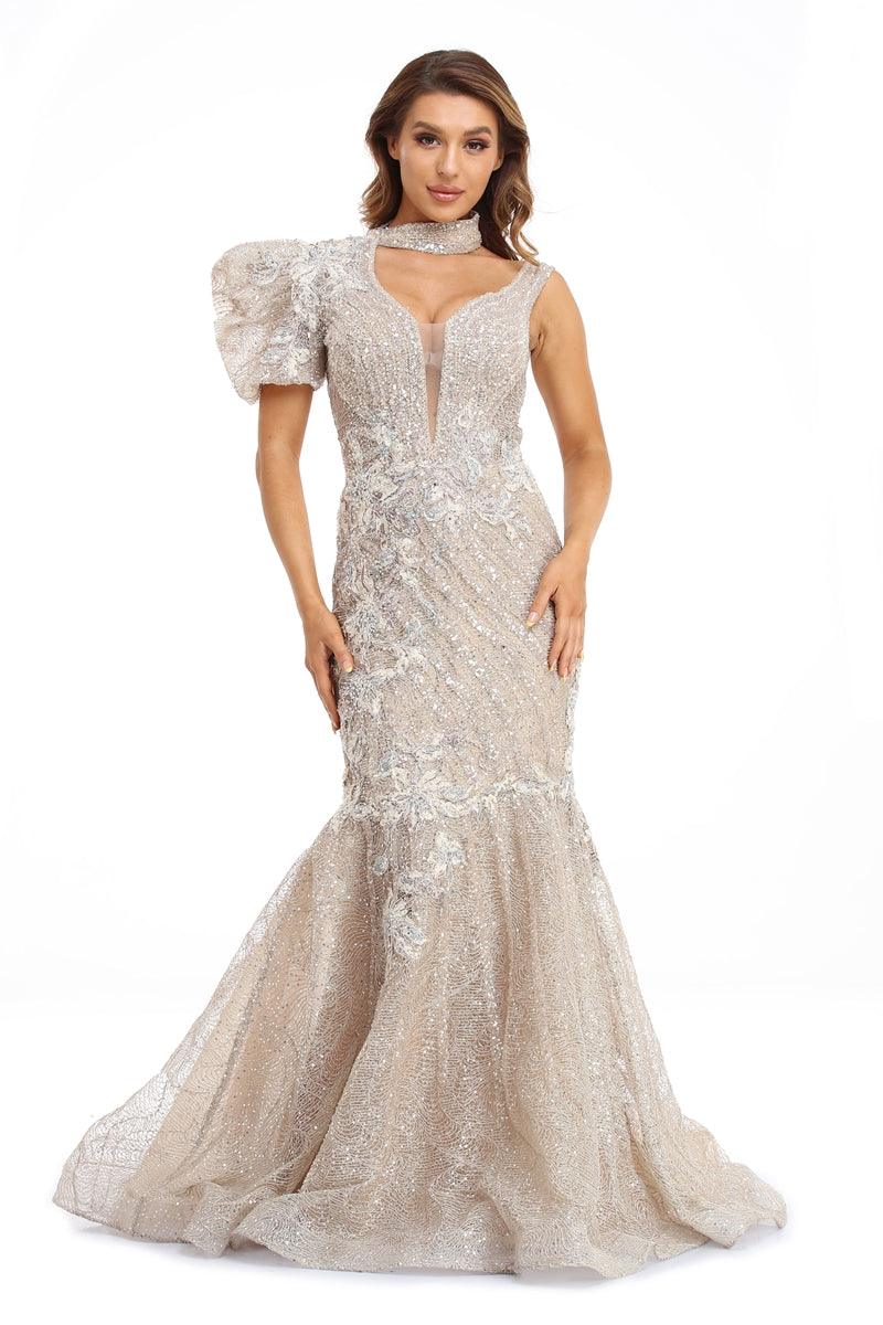 Beige High Couture NR2254 Prom Long Formal Mermaid Dress for $518.0 ...