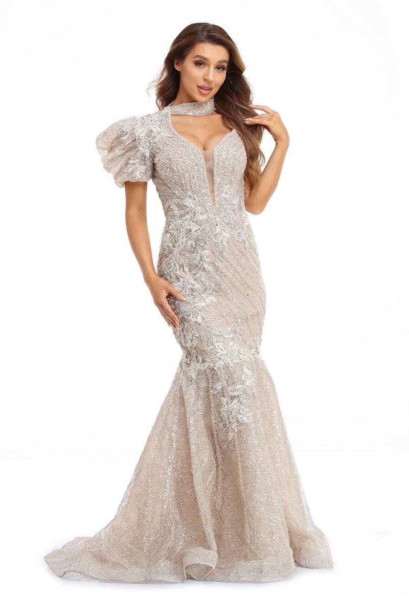 Beige High Couture NR2254 Prom Long Formal Mermaid Dress for $518.0 ...