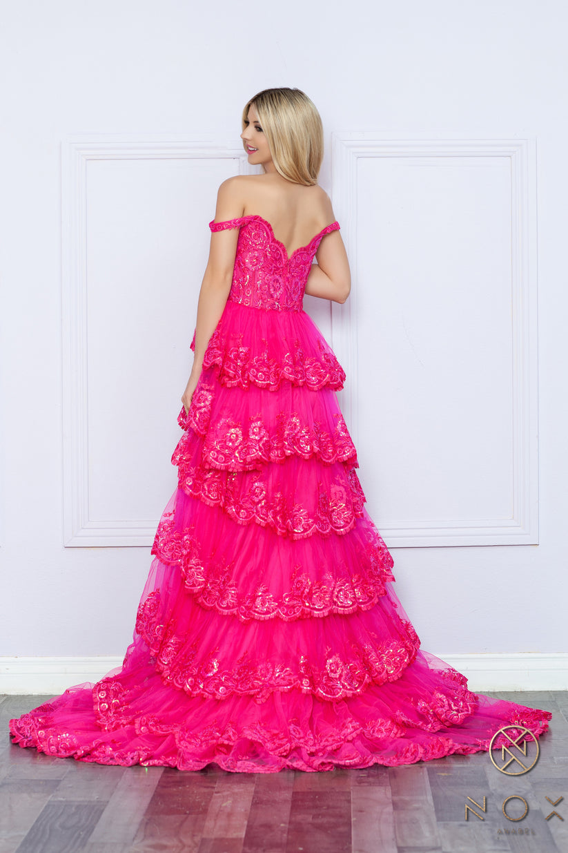 Navy Blue Nox Anabel R1299 Long Formal Slit Prom Gown for $499.0 – The ...