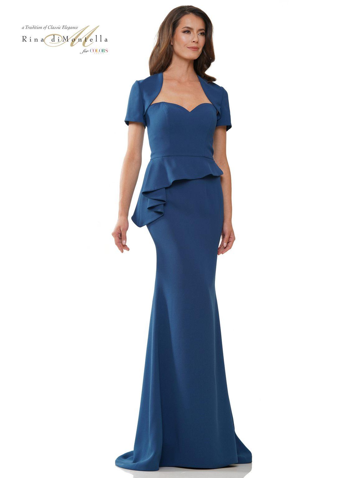 Dusty Blue Rina di Montella RD2948 Long Formal Dress for $592.0 – The ...